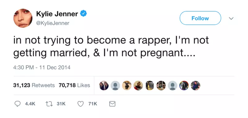 Туит за бременна Кайли Дженър