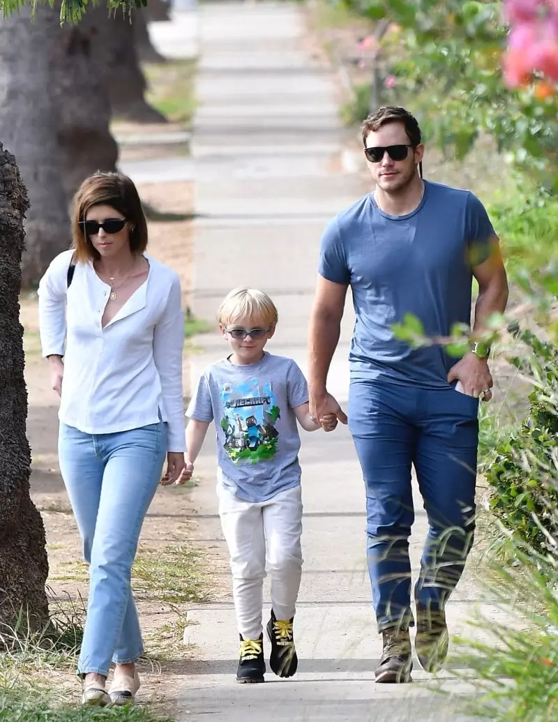 O Katherine Schwarzenegger, Chris Pratt ma lona Alo o Jack Pratt e uulima uma i la latou tafaoga i le Aso Sa