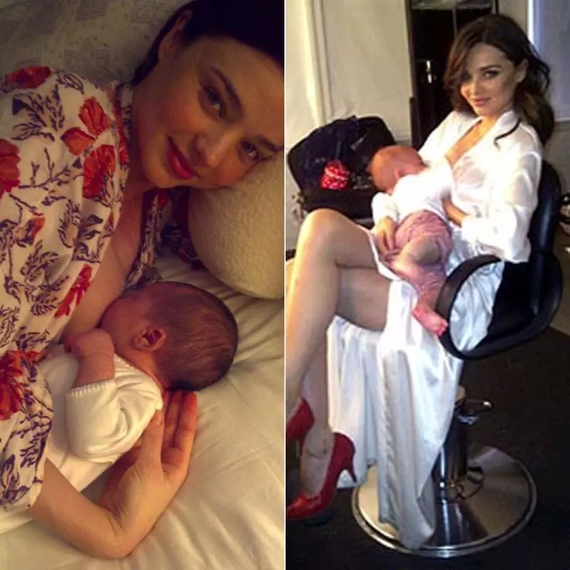 Miranda kerr cho con bú sữa mẹ