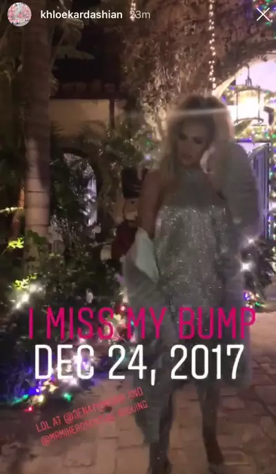 Khloe Kardashian instagram Kardashian Christmas Party 2017 I miss my bmp