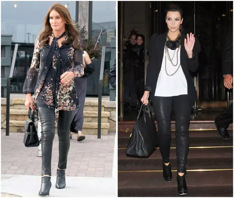 Caitlyn jenner kim kardashian lederen broek