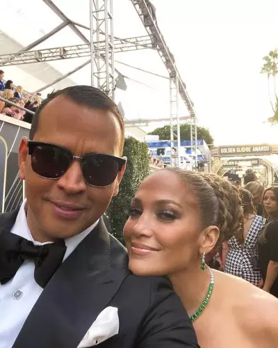 Alex Rodriguez i Jennifer Lopez Złote Globy Czerwony dywan