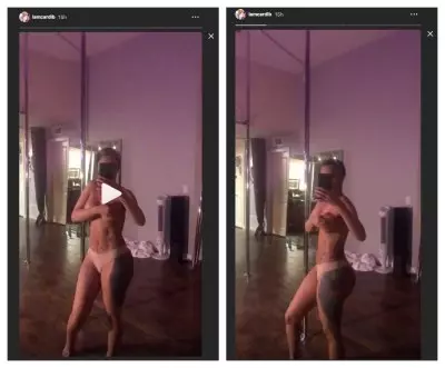 Cardi-B-Posing-Topless-In-The-Mirror-With-Abs