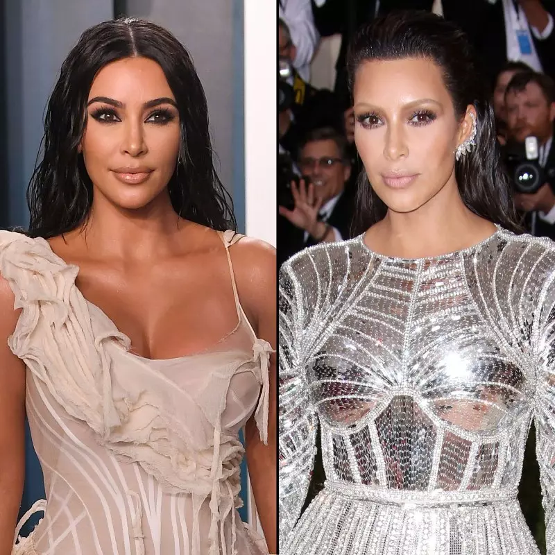 Stjörnur Kim Kardashian með bleikar augabrúnir