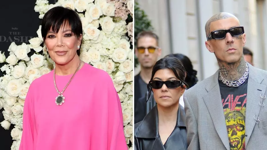 Kris Jenner Yoo 'wa ninu Wahala' Ti o ba pin Kourtney Kardashian ati Awọn alaye Igbeyawo Travis Barker