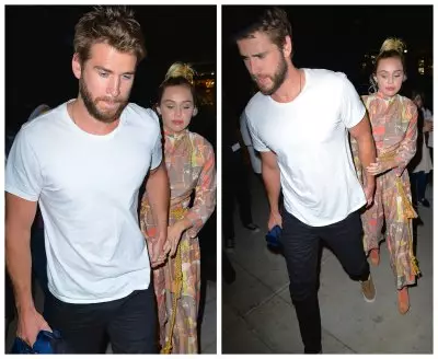 Miley Cyrus Liam Hemsworth getty bildoj