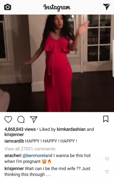 kris jenner cardi b instagram