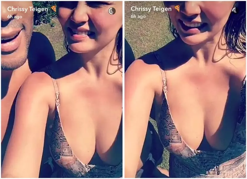 Chrissy teigen cleavage Snapchat