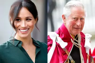 Side by side foto's fan Meghan Markle en Prins Charles