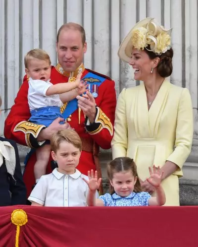 Amiir William, Catherine Duchess ee Cambridge, Prince Louis, Prince George, Princess Charlotte Trooping the Color, London, UK - 08 Jun 2019