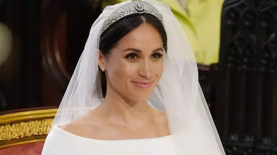 Meghan Markle, Wedding Day, Tiara, Veil, Smiling