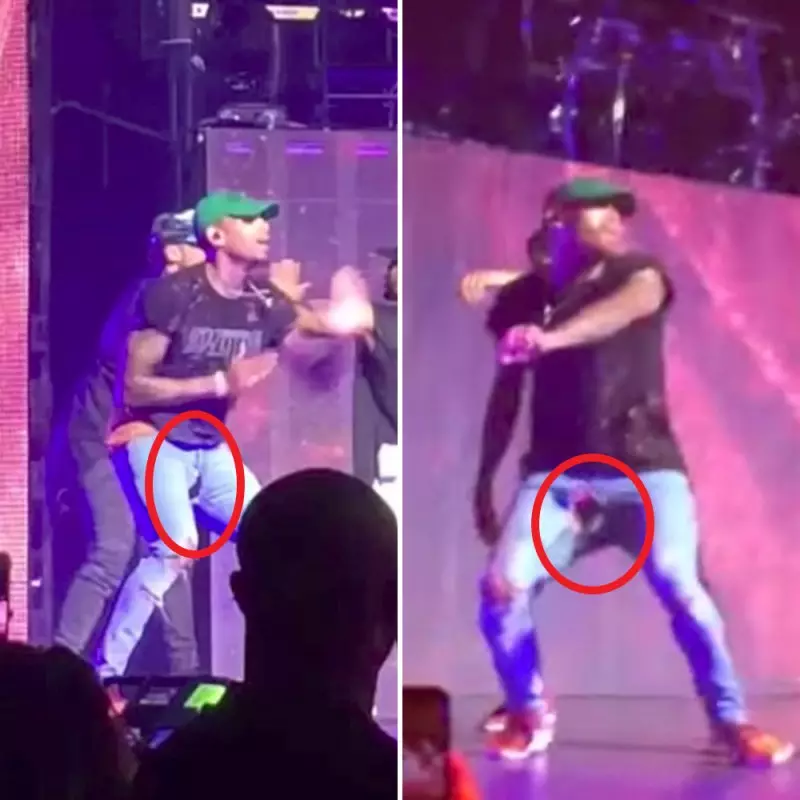 Chris brown wardrobe malfunction