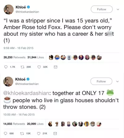 Խլոե Քարդաշյան twitter feud Amber rose
