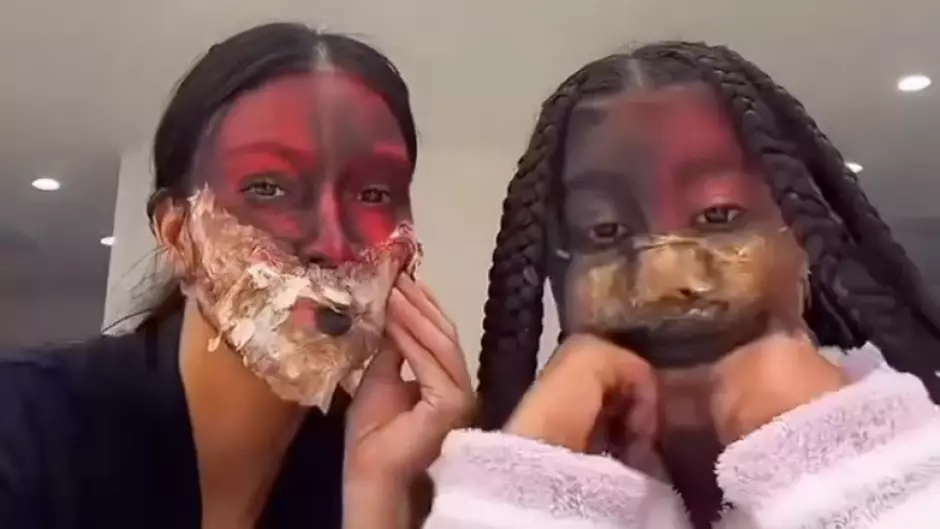 Kim Kardashian, North Wests Makeup Transformation i TikTok Video