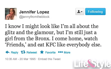 Jennifer Lopez tweet anii 90