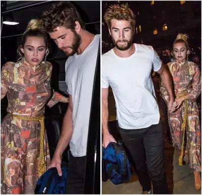 Miley Cyrus Liam Hemsworth ŝprucigi