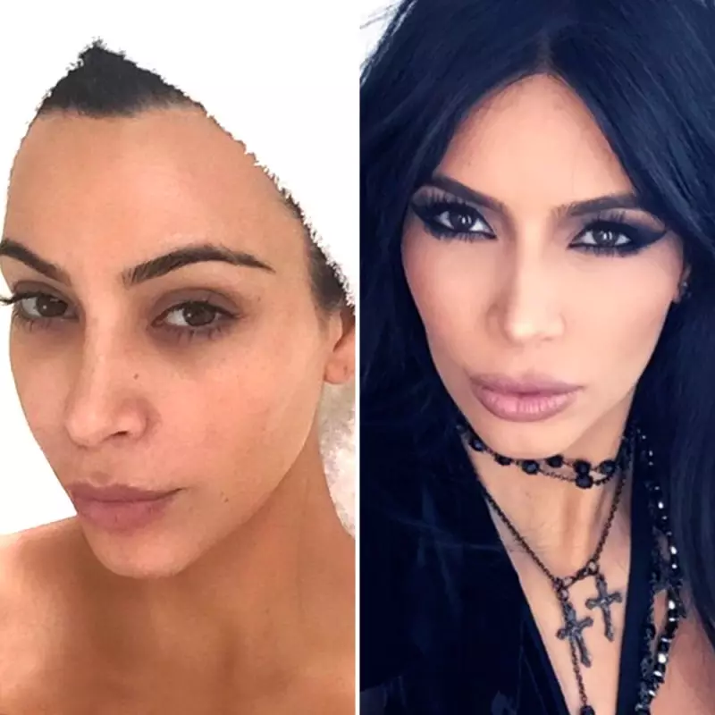 Kim Kardashian geen grimering nie