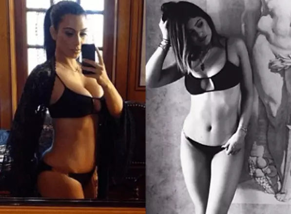 Kim Kardashian kylie jenner schwaarze Bikini