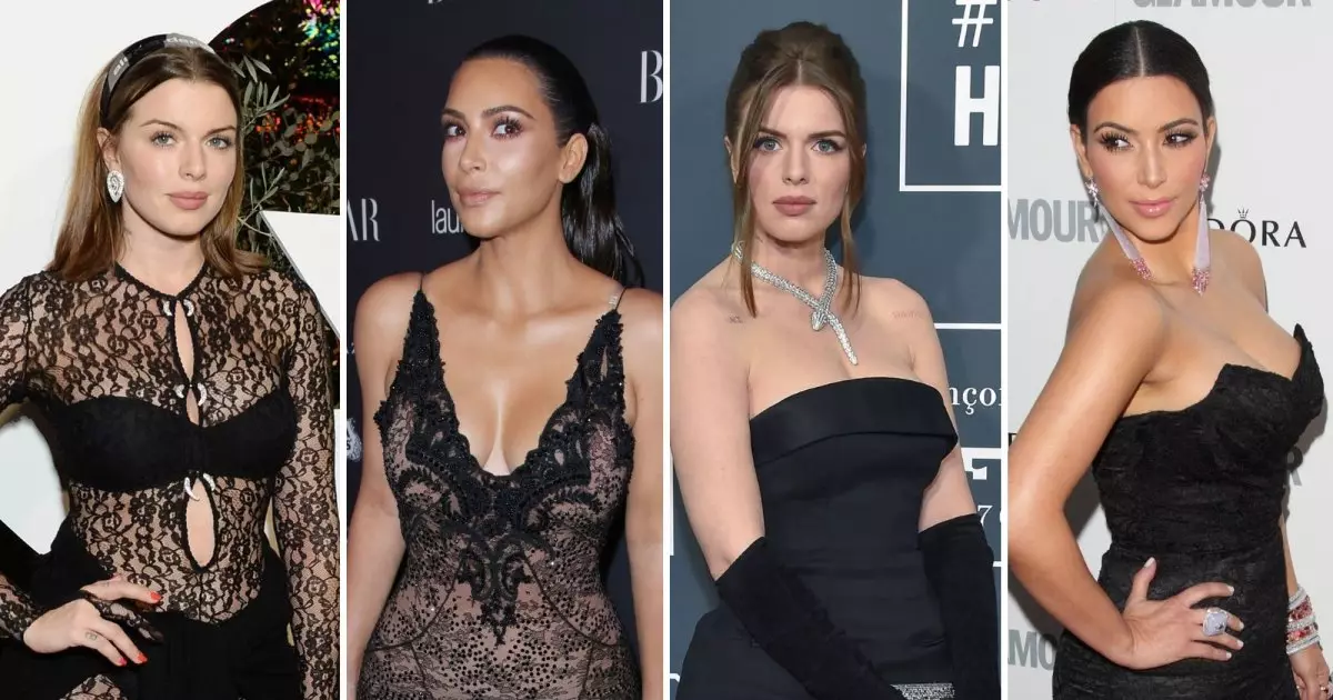 Zmenek Kanyeja Westa Julia Fox kopira stil Kim Kardashian na rdeči preprogi