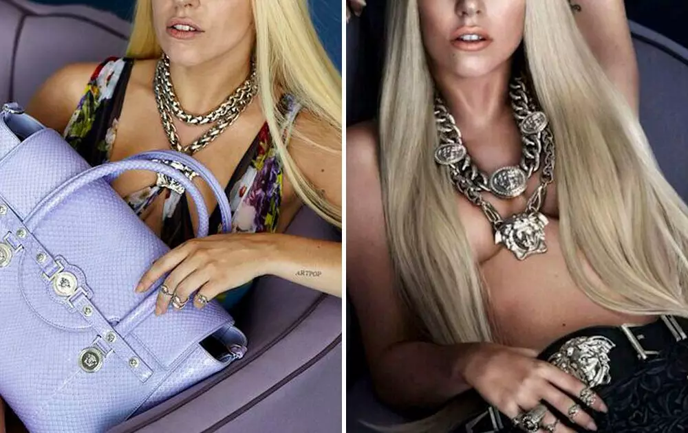 Lady Gagaren Leaked Versace iragarkiek abeslaria nolakoa den erakusten dute Photoshop baino lehen - Bizitza eta estiloa