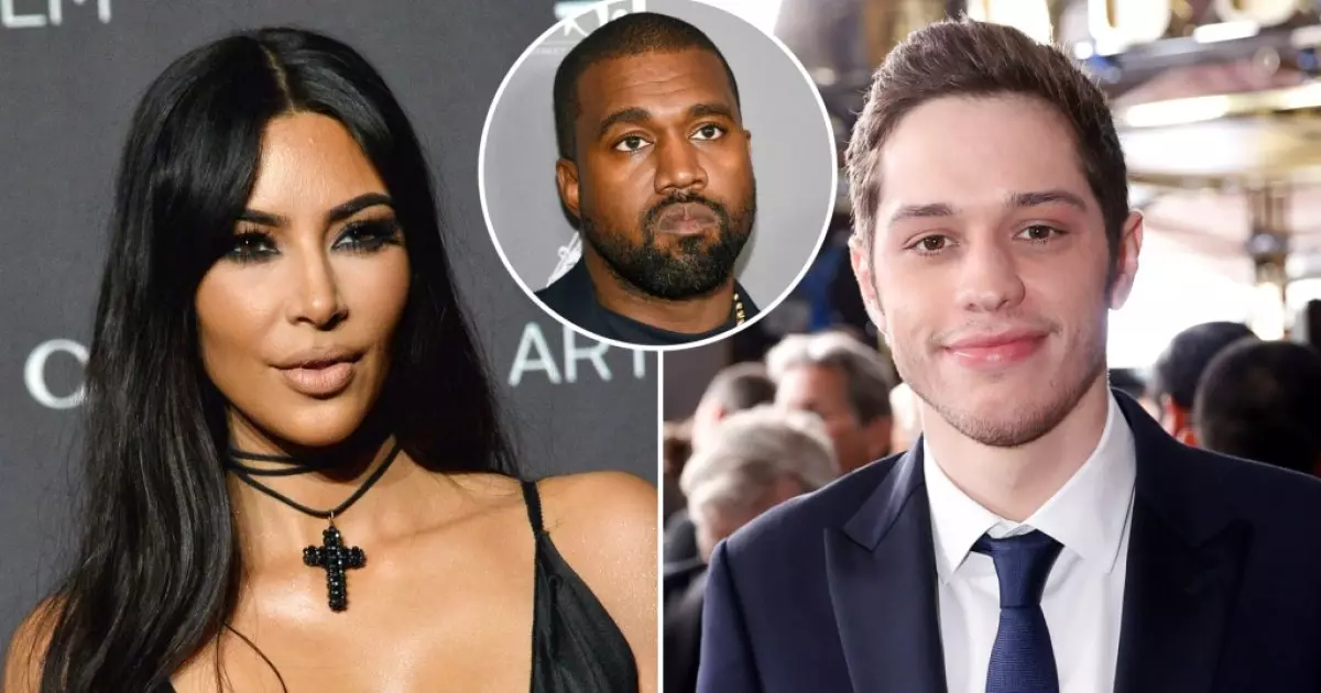 Kim Kardashian "Apogante sin" Pete Davidson Meze de Kanye West Eksedziĝo