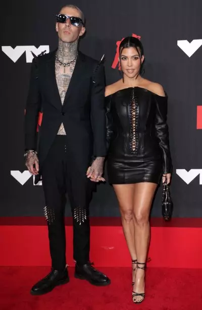 Kourtney Kardashian Travis Barker MTV VMAs 2021 Red Carpet Photos 2