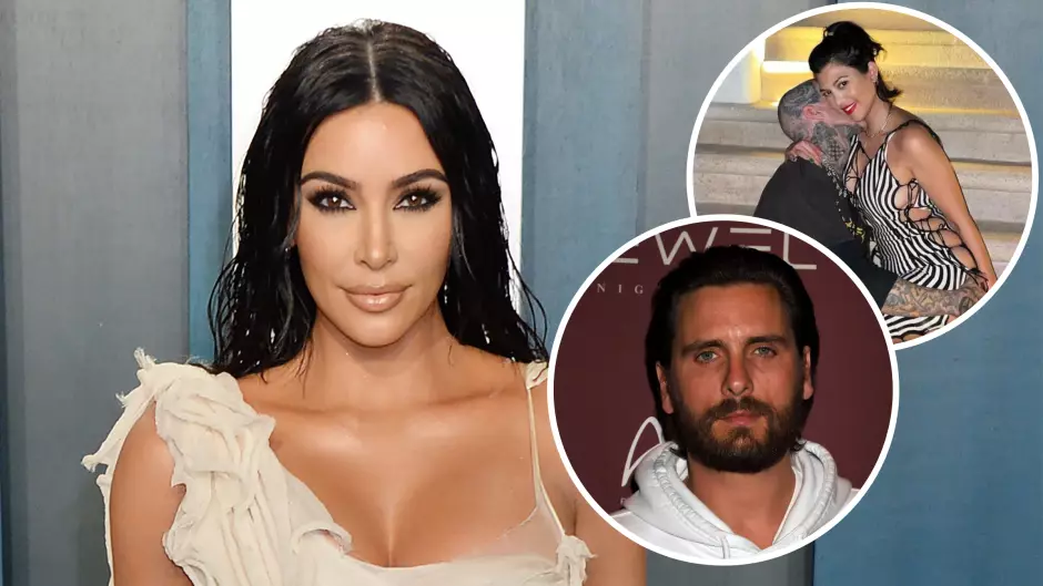 Kim Kardashian reagirala na Kourtneyjino razmerje s Travisom Barkerjem sredi drame Scotta Disicka