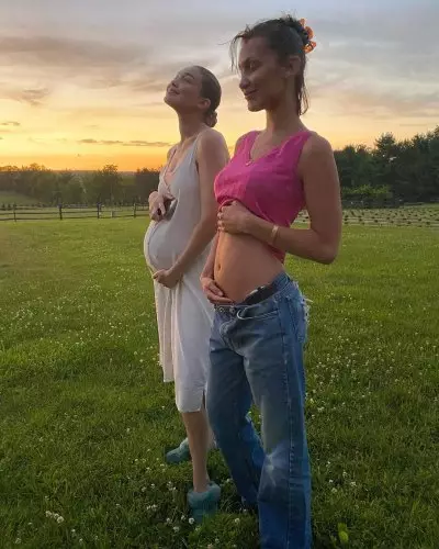 Bella Hadid compartilha foto de bebê grávida de Gigi Hadid