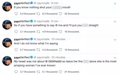 Zayn Malikは、元GigiHadidに影を落としたという主張に情熱的に反撃します