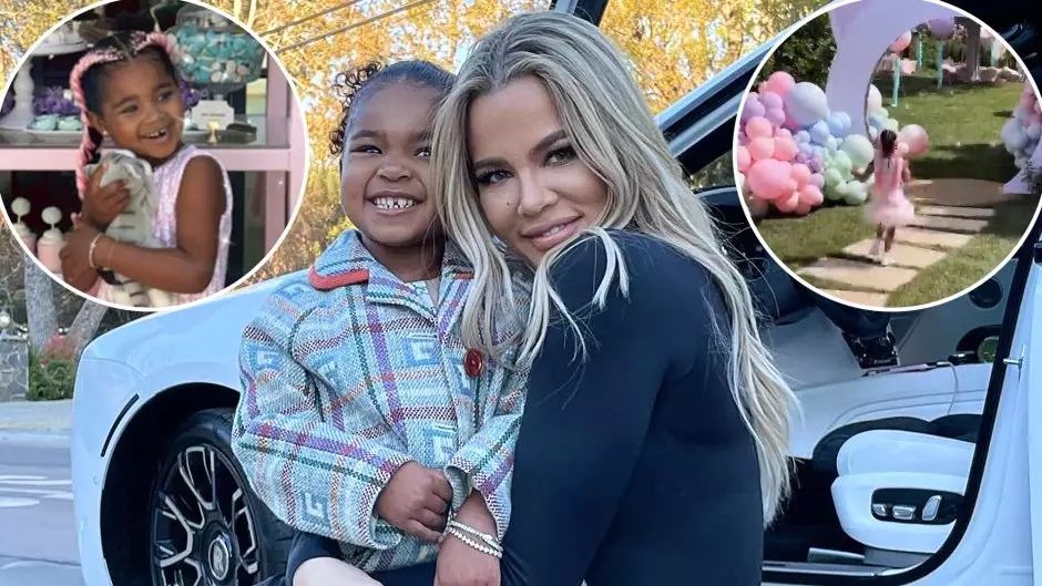 Khloe Kardashian ĵetas filinon Veran Eposan Naskiĝtagon! Fotoj