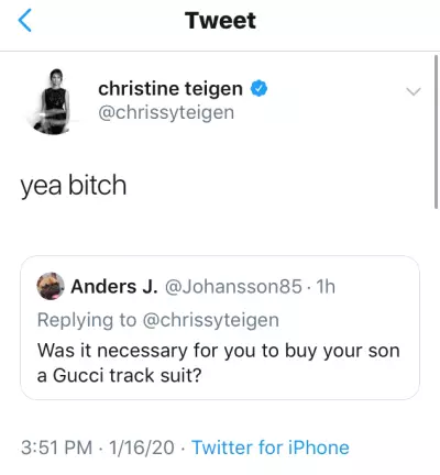 Chrissy Teigen's Tweet