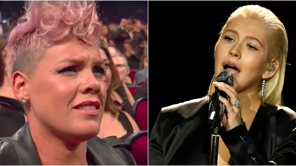 Pink christina aguilera feud