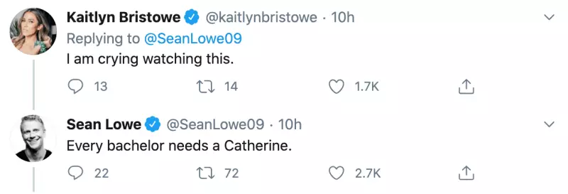 Sean Lowe Bachelor tweete pendant la saison 17 Reair avec Catherine Giudici 1